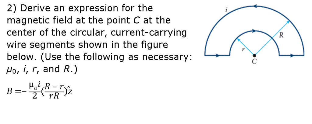 Solved Derive an expression for the magnetic field at the | Chegg.com