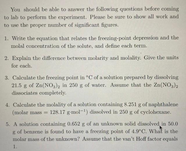 Solved You should be able to answer the following questions | Chegg.com