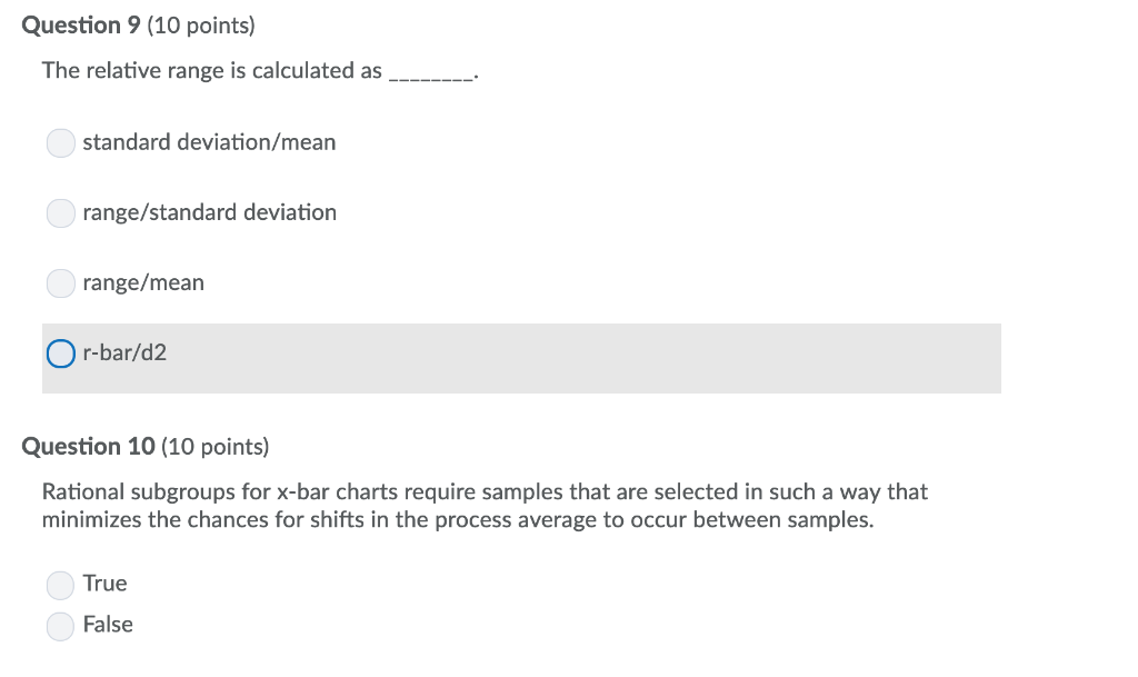 Solved Question 9 (10 points) The relative range is | Chegg.com