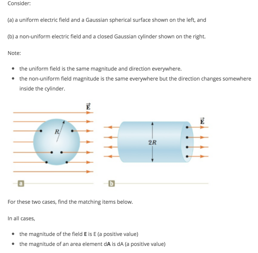 Solved Consider: (a) a uniform electric field and a Gaussian | Chegg.com