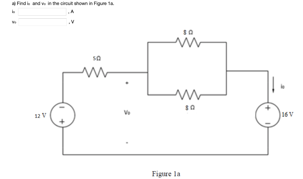 Solved a) Find io and vo in the circuit shown in Figure 1a. | Chegg.com