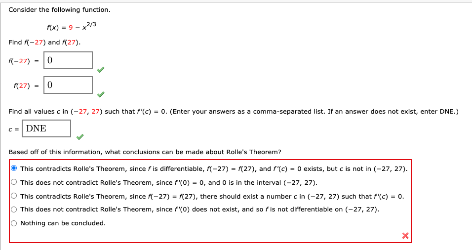 Solved Consider the following function. f(x) = 9 - 2/3 Find | Chegg.com