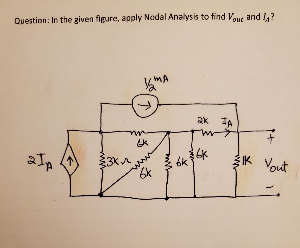 Solved Question: In the given figure, apply Nodal Analysis | Chegg.com