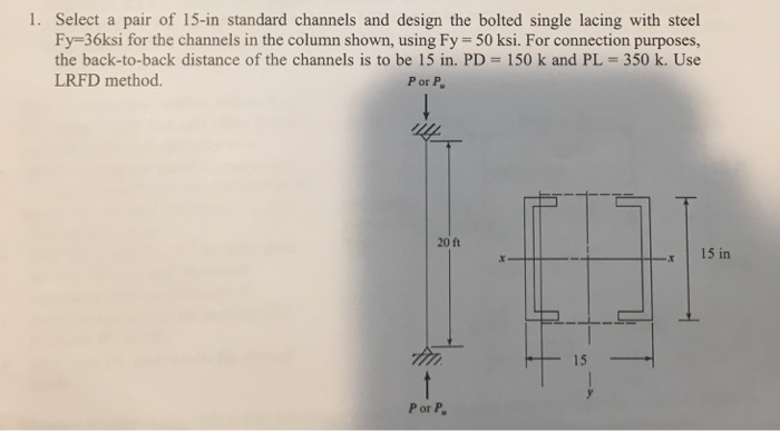 Solved Select a pair of 15-in standard channels and design | Chegg.com