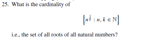 Solved 25. What is the cardinality of {% in, 4 x} i.e., the | Chegg.com