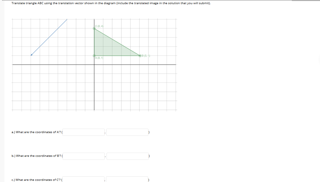 Solved Translate triangle ABC using the translation vector | Chegg.com