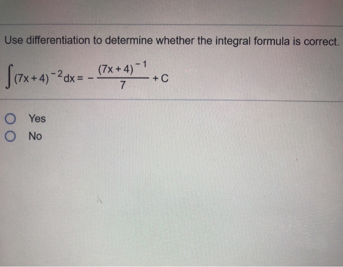 Solved Use differentiation to determine whether the integral | Chegg.com