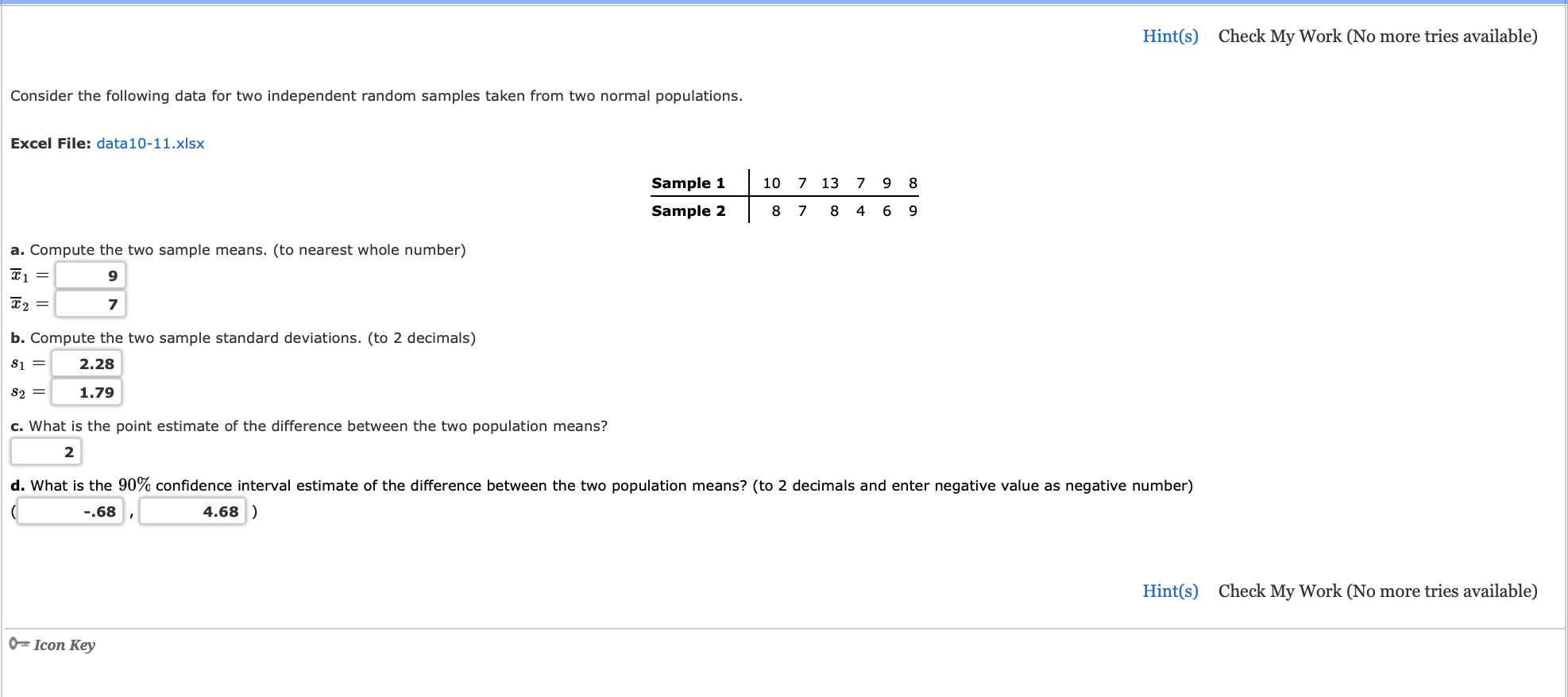 Solved Hint(s) Check My Work (No more tries available) | Chegg.com