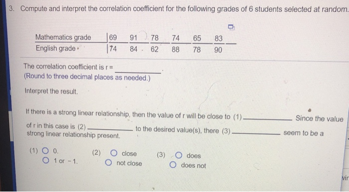 Solved 3. Compute and interpret the correlation coefficient | Chegg.com