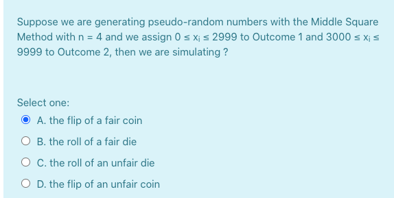 Solved Suppose we are generating pseudo-random numbers with | Chegg.com