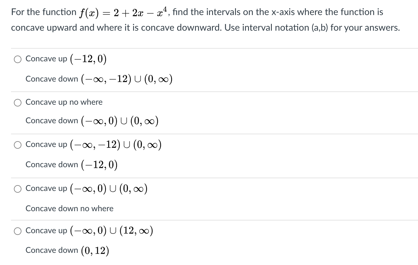 Solved For The Function F X 2 2x X4 Find The