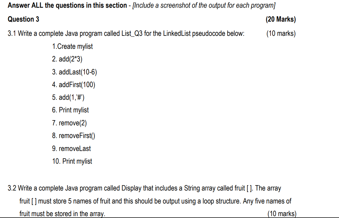Solved Answer ALL the questions in this section - [Include a | Chegg.com