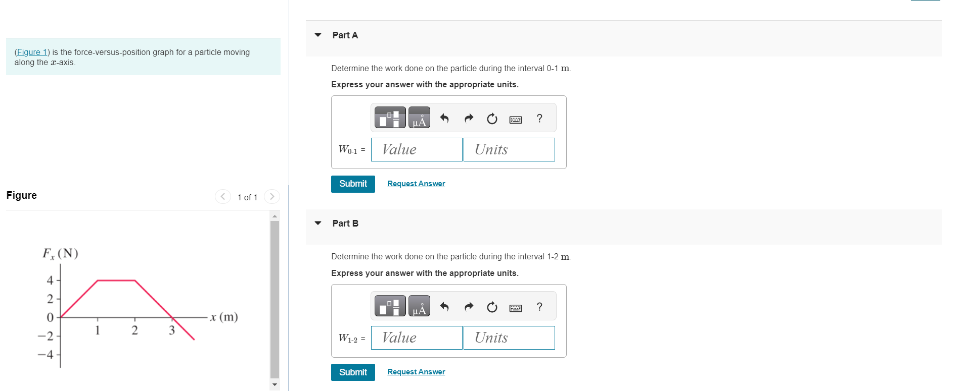Solved (Figure 1) is the force-versus-position graph for a | Chegg.com