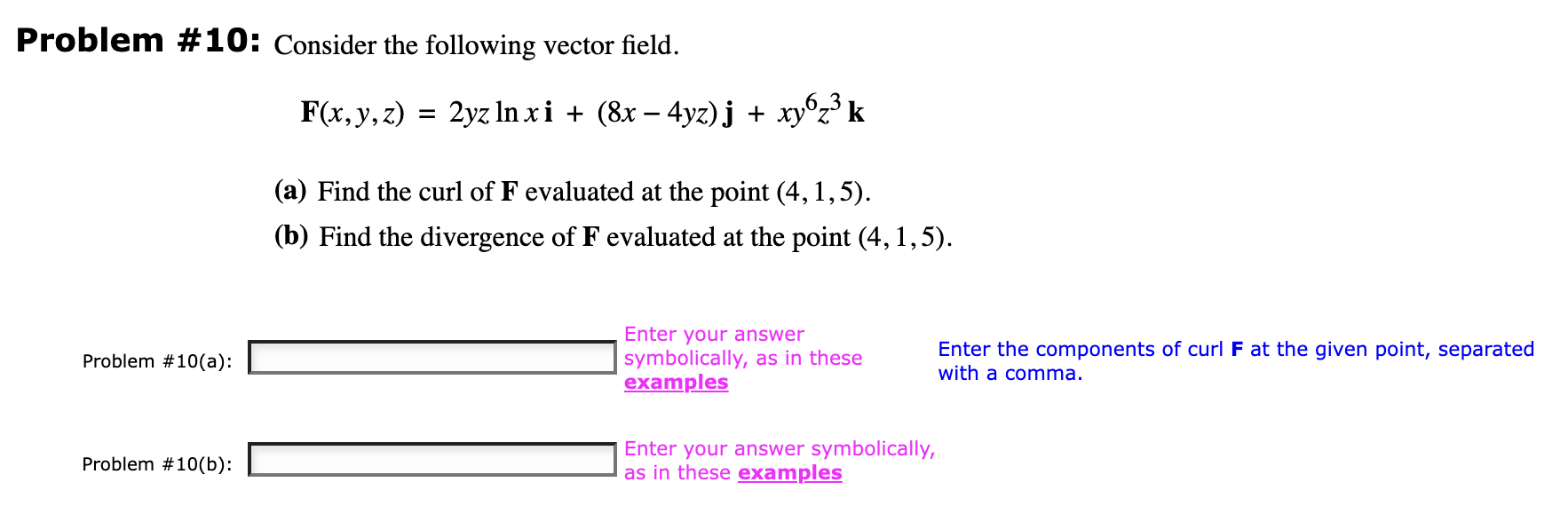 Solved Problem \# 10: Consider the following vector field. | Chegg.com Solved Problem \# 10: Consider the following vector field. | Chegg.com