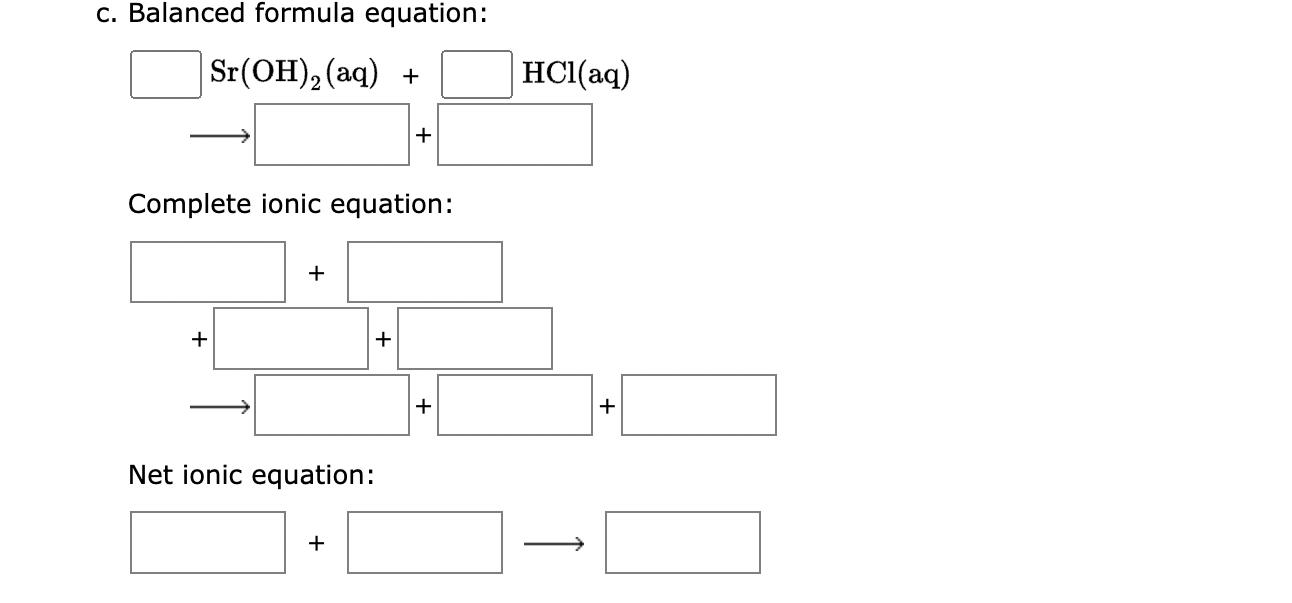 Solved a. Balanced formula equation: Complete ionic | Chegg.com