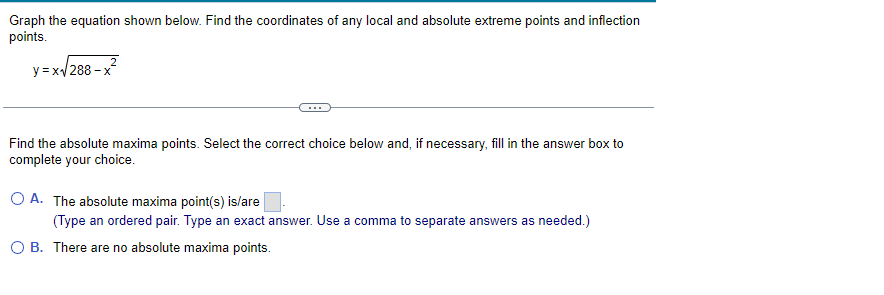 Solved Graph the equation shown below. Find the coordinates | Chegg.com