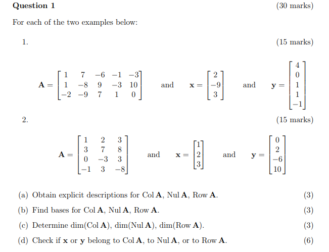 Solved For both of the examples, Question a b c d for | Chegg.com