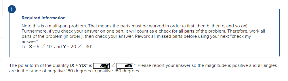 Required information Note this is a multi-part | Chegg.com