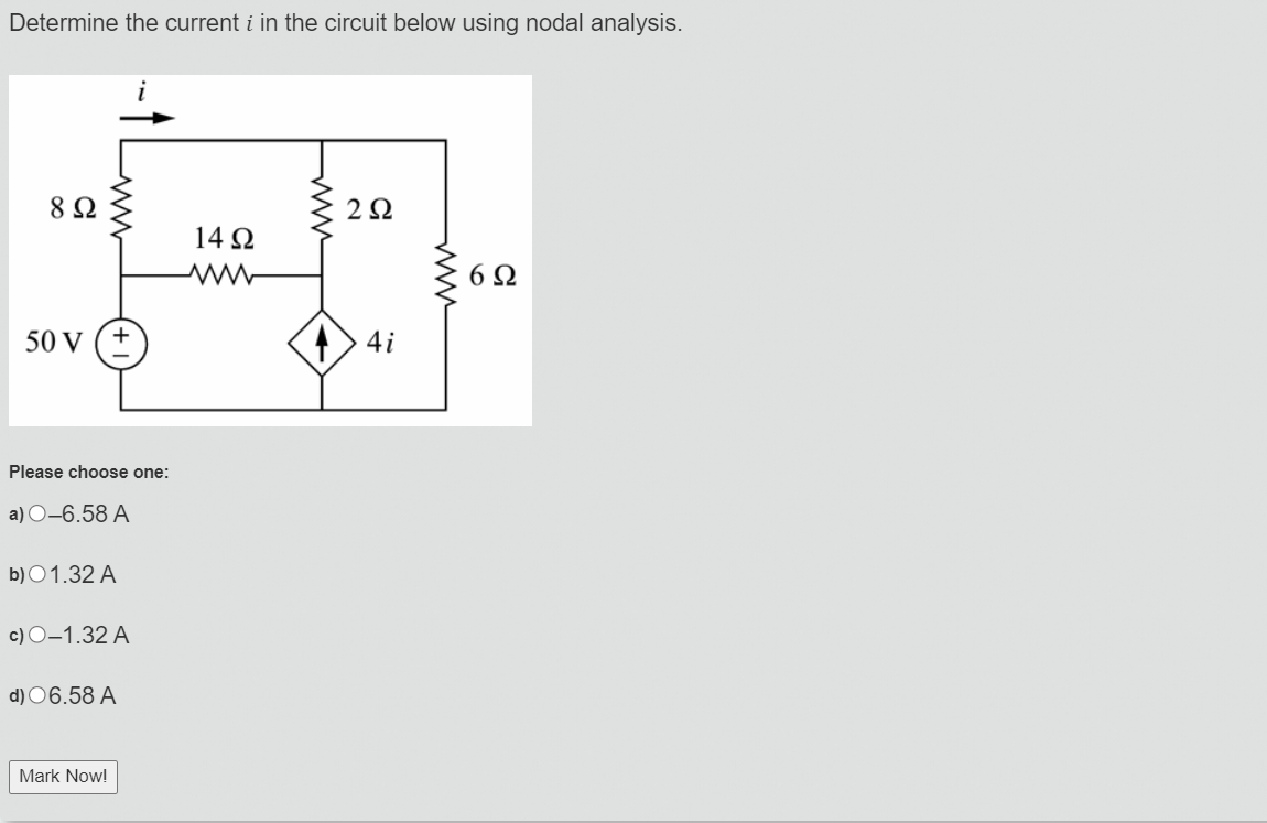 Solved Determine the current i in the circuit below using | Chegg.com