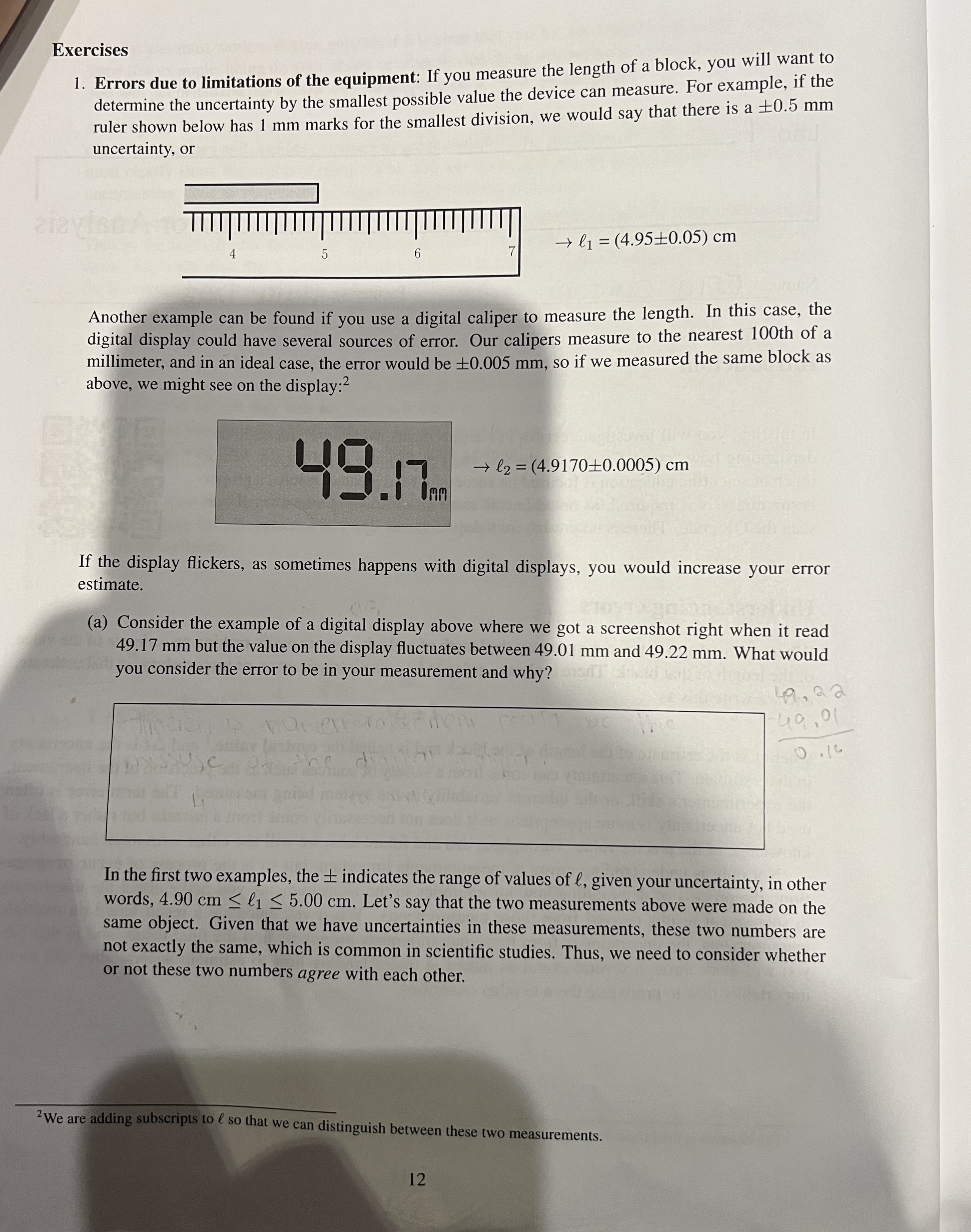 Exercises 1. Errors due to limitations of the | Chegg.com