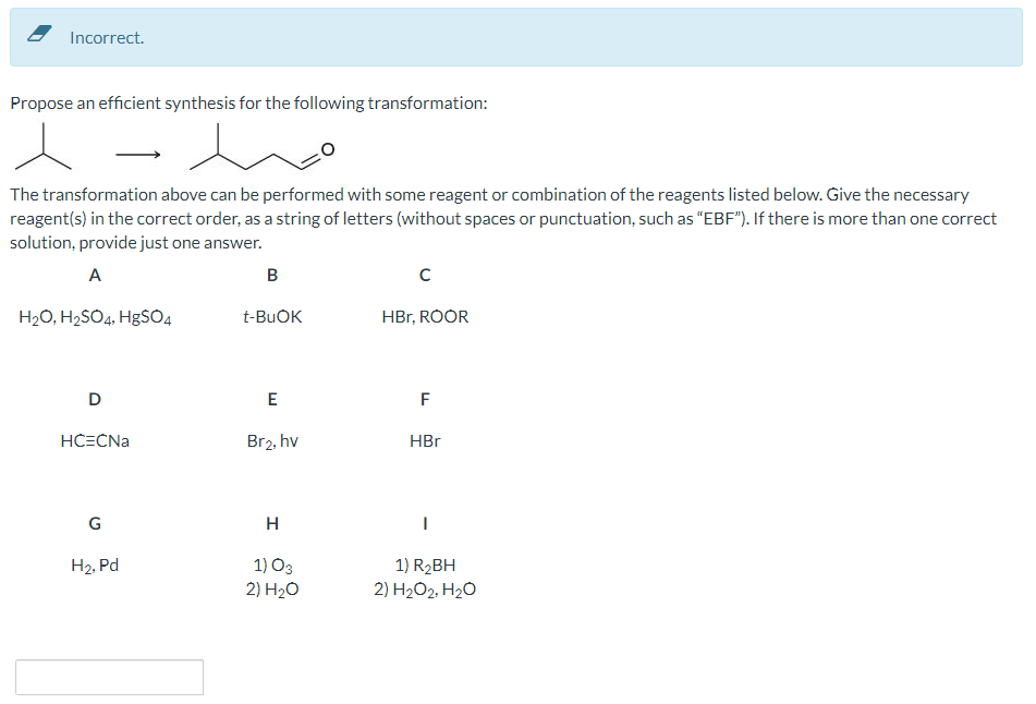 Solved θ Incorrect. Propose an efficient synthesis for the | Chegg.com