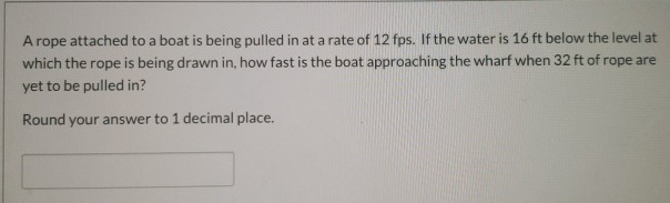Solved A rope attached to a boat is being pulled in at a | Chegg.com