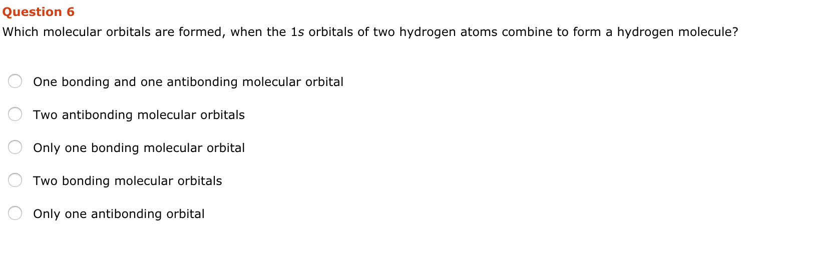 Solved Question 6 Which Molecular Orbitals Are Formed When