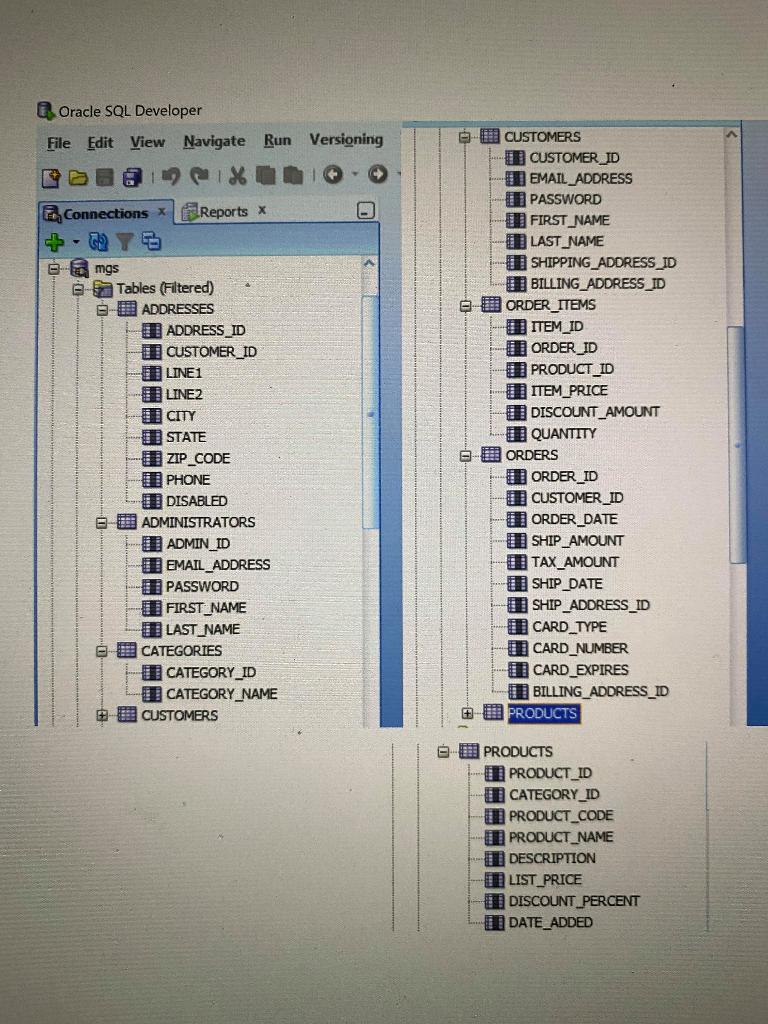 Solved In SQL "mgs" database Write a script that creates | Chegg.com