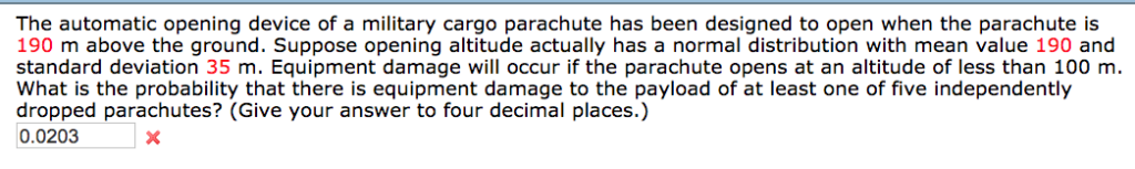 Solved The automatic opening device of a military cargo | Chegg.com