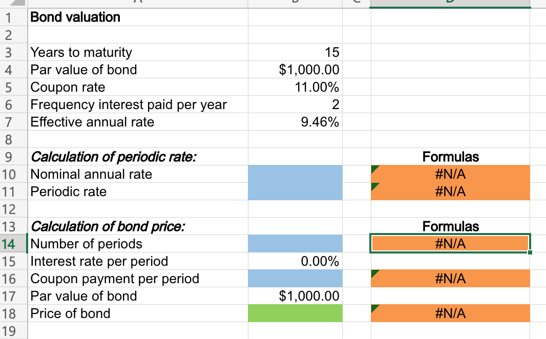 Solved Excel Online Structured Activity: Bond valuation You | Chegg.com
