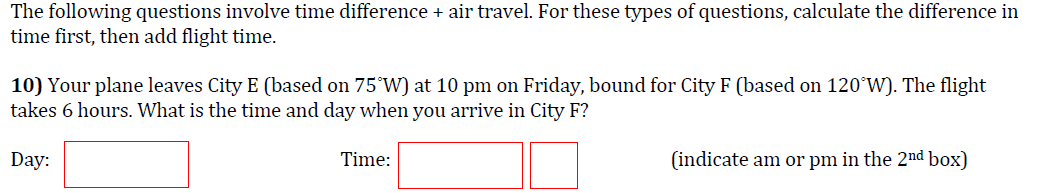 Solved The following questions involve time difference + air | Chegg.com