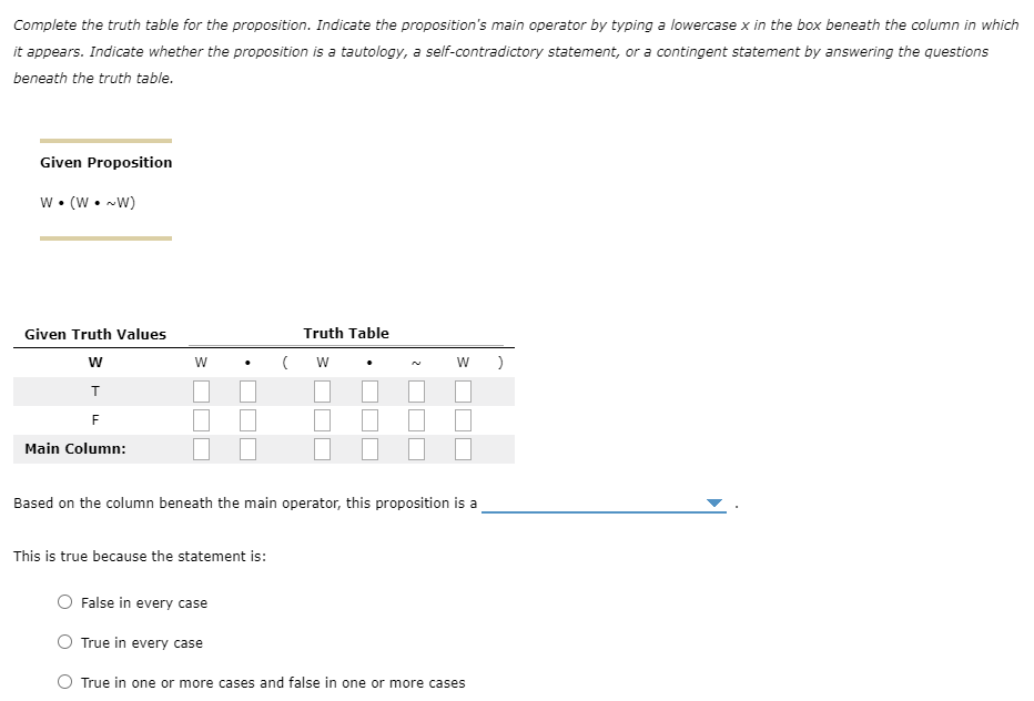 Solved Complete the truth table for the proposition. | Chegg.com