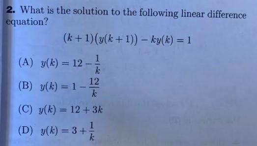 Solved 2. What is the solution to the following linear | Chegg.com