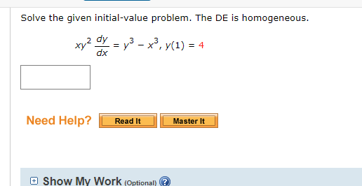 Solved Solve the given initial-value problem. The DE is | Chegg.com