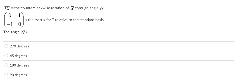 Solved TX : the counterclockwise rotation of X through angle | Chegg.com