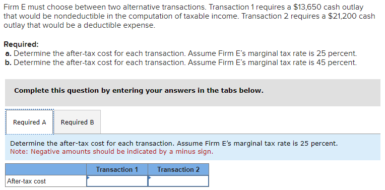 Solved Firm E must choose between two alternative | Chegg.com