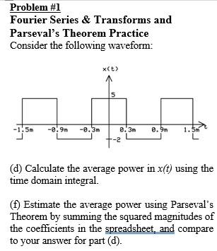 Solved Problem #1 Fourier Series \& Transforms and | Chegg.com