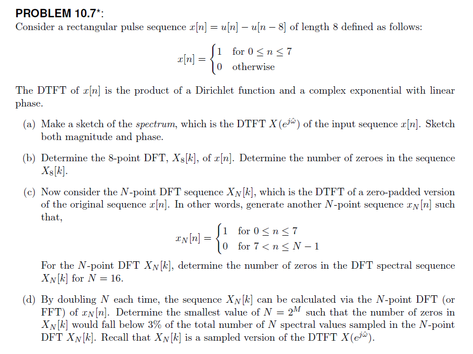 Solved Problem 10 7 Consider A Rectangular Pulse Sequence