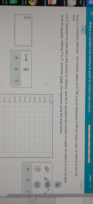 Solved e = Writing an equation and drawing Its graph to | Chegg.com