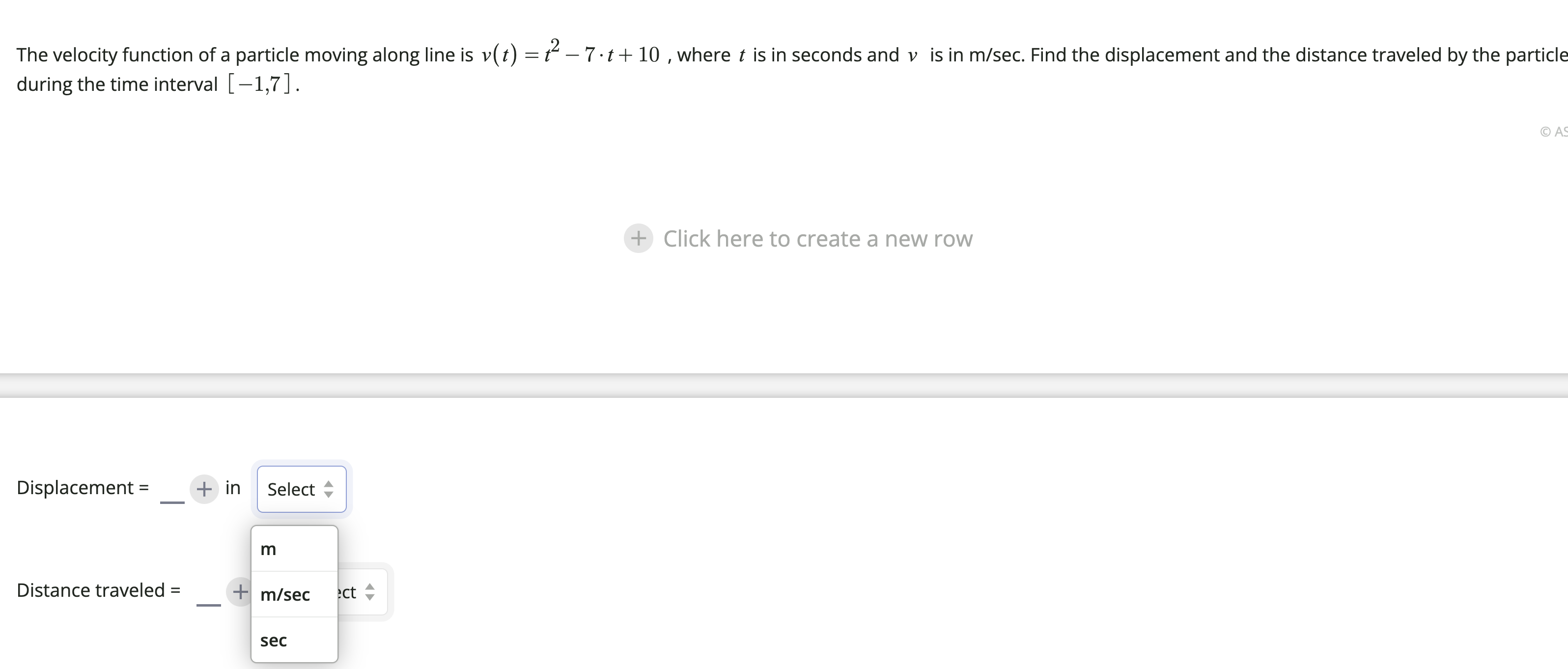 Solved The velocity function of a particle moving along line | Chegg.com