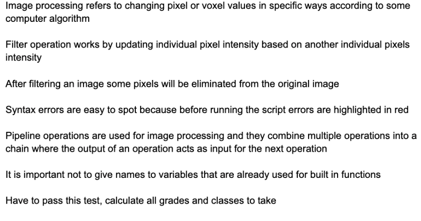 Solved Image processing refers to changing pixel or voxel | Chegg.com