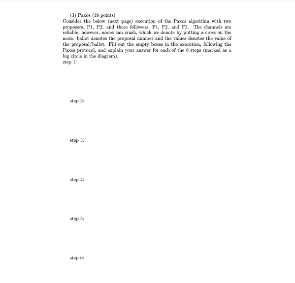 (3) Paxos (18 points) Consider the below (next page) | Chegg.com
