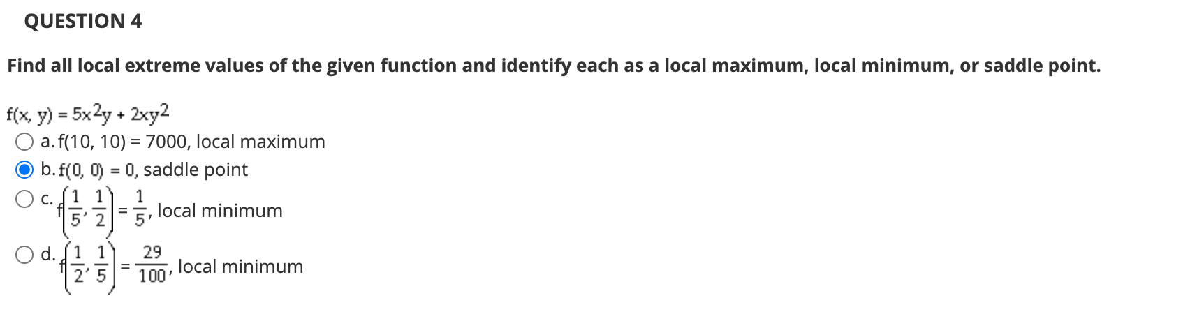 Solved Find All Local Extreme Values Of The Given Function 8465
