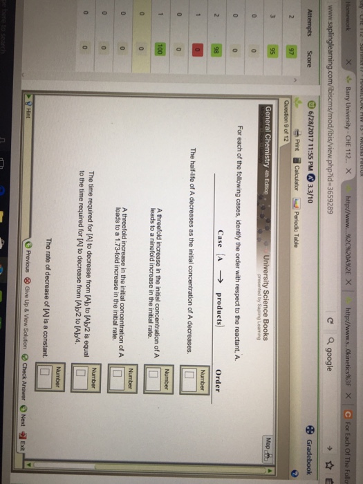 Solved For each of the following cases, identify the order | Chegg.com