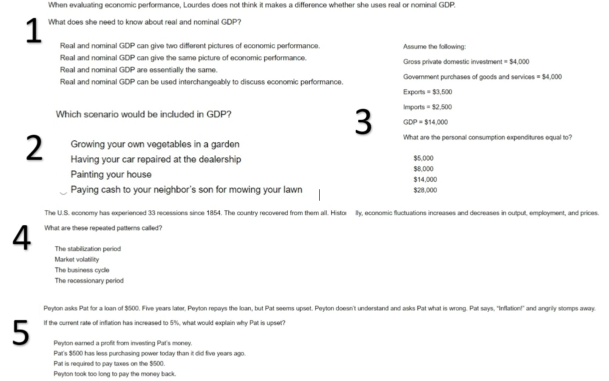 Solved When evaluating economic performance, Lourdes does | Chegg.com