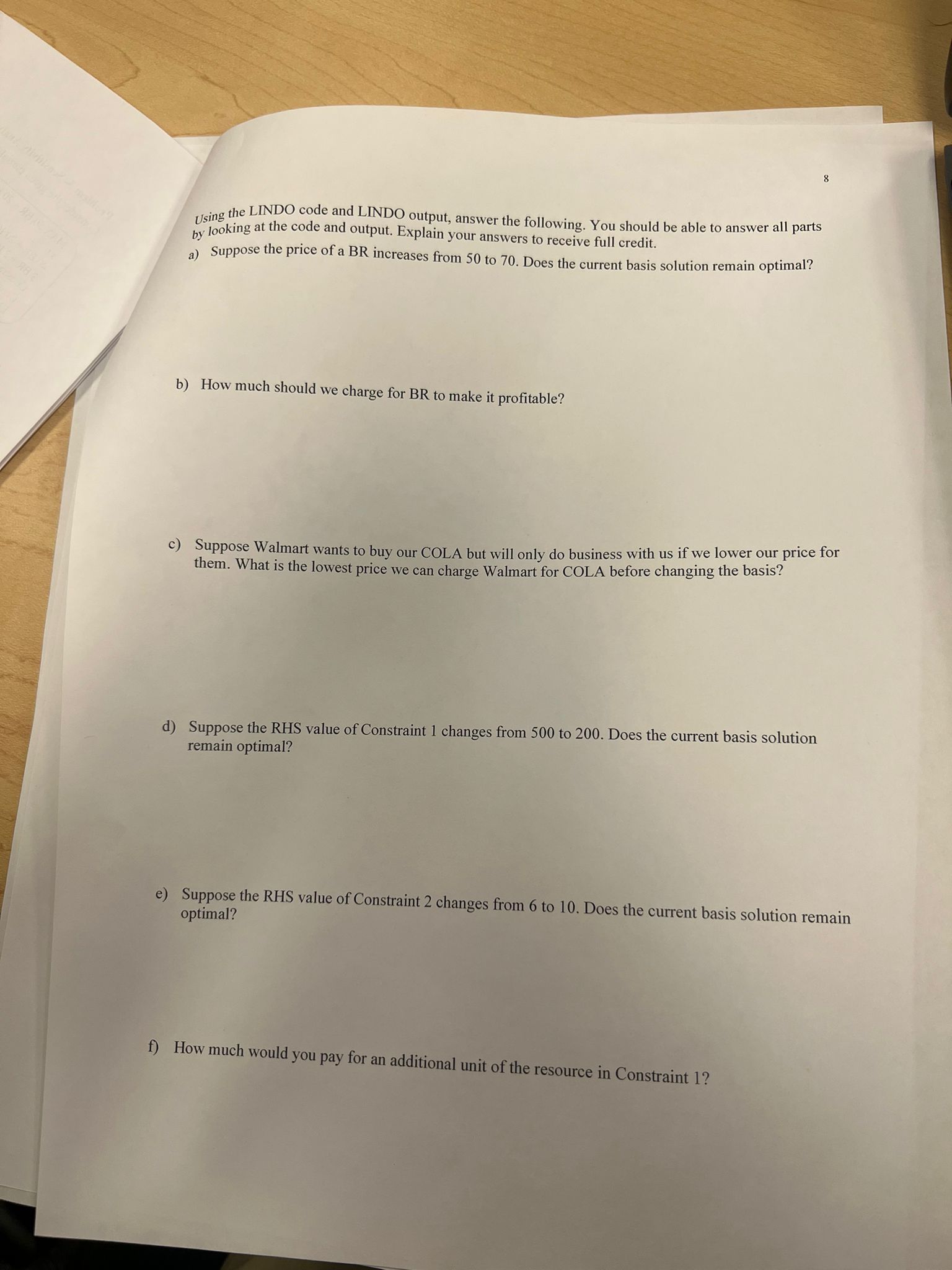 Solved Problem 5- Sensitivity Analysis (12 pts.) Consider | Chegg.com