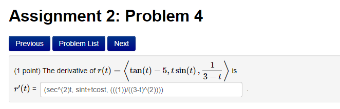 Solved Assignment 2: Problem 4 Previous Problem ListNext (1 | Chegg.com