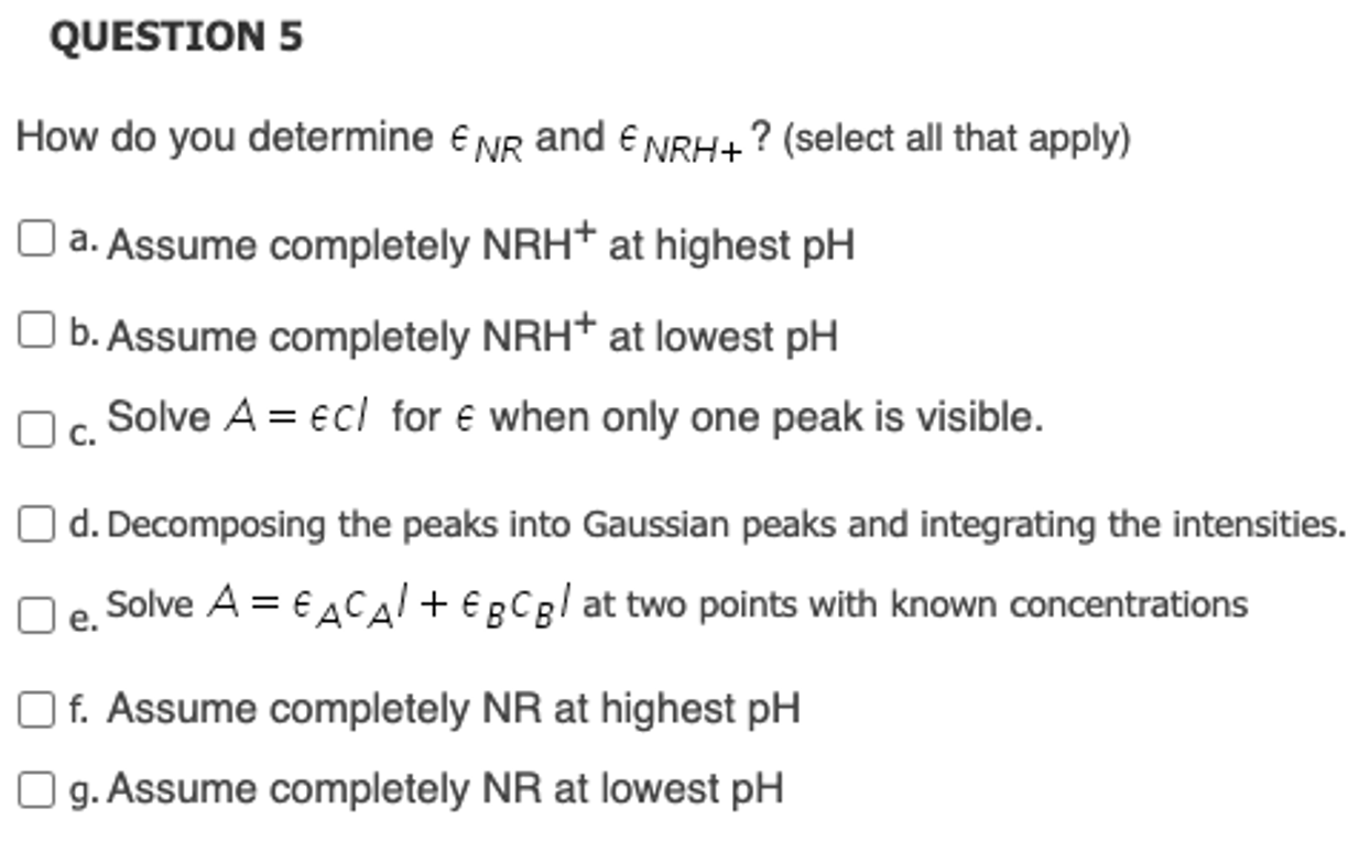 Solved QUESTION 5 How do you determine E NR and ENRH+? | Chegg.com