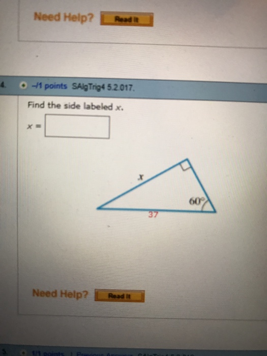 Solved Find the side labeled x. x = ________ | Chegg.com