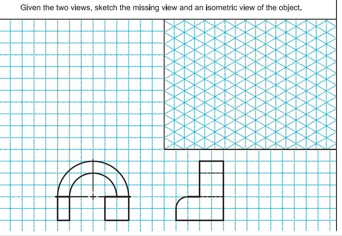 Solved given two complete views sketch in the missing view | Chegg.com